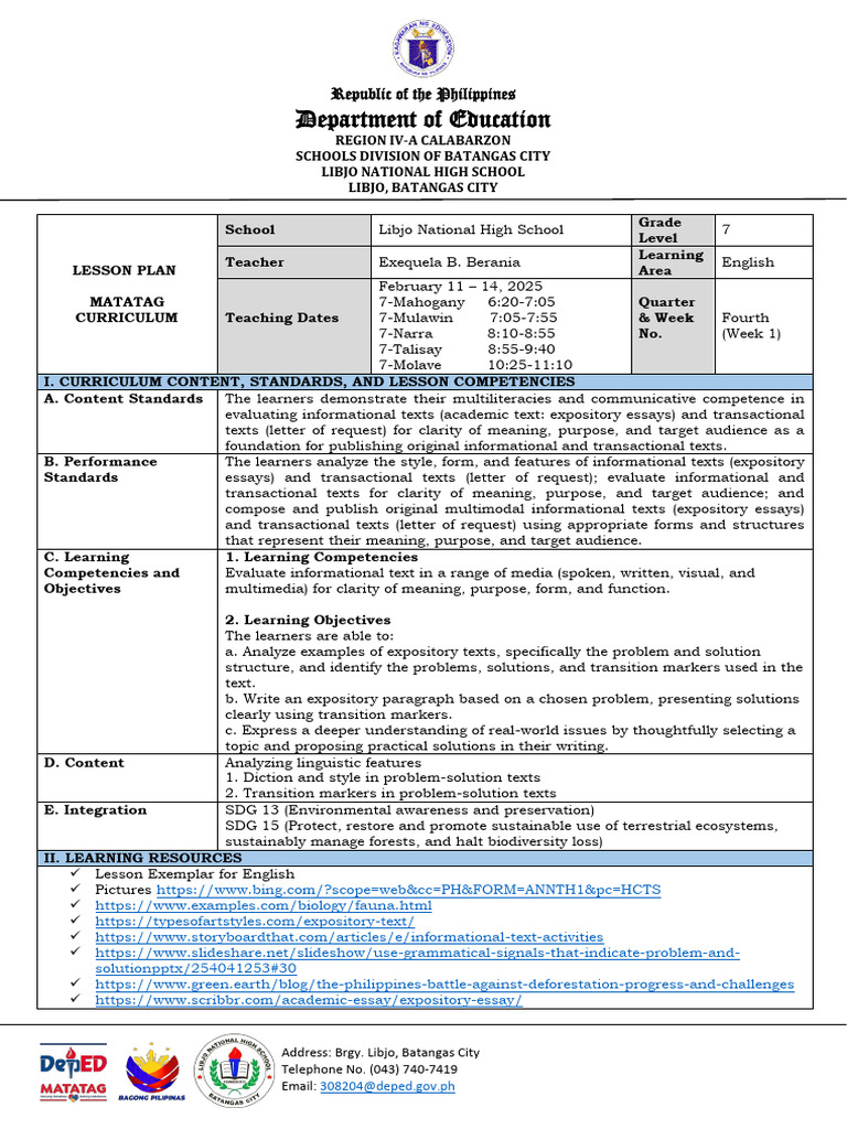 Eng7 Q4 Wk1 Final PDF | PDF | Habitat Destruction | Habitat