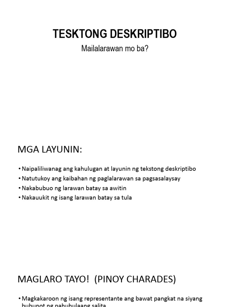 Tesktong Deskriptibo | PDF