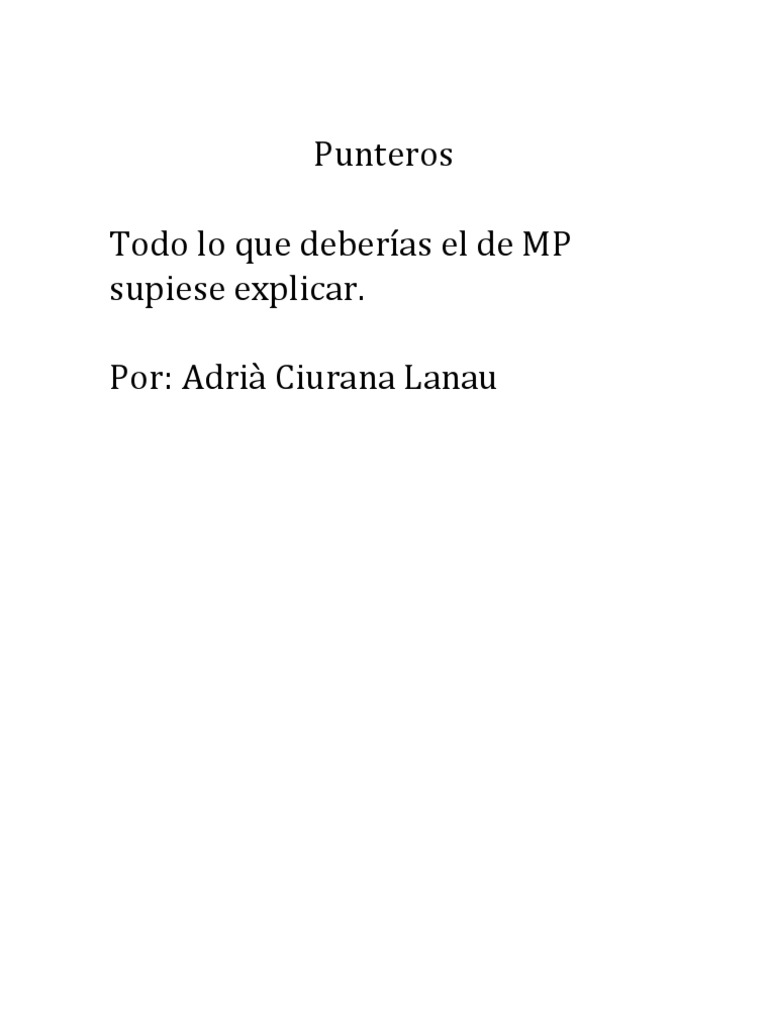 Punteros | PDF