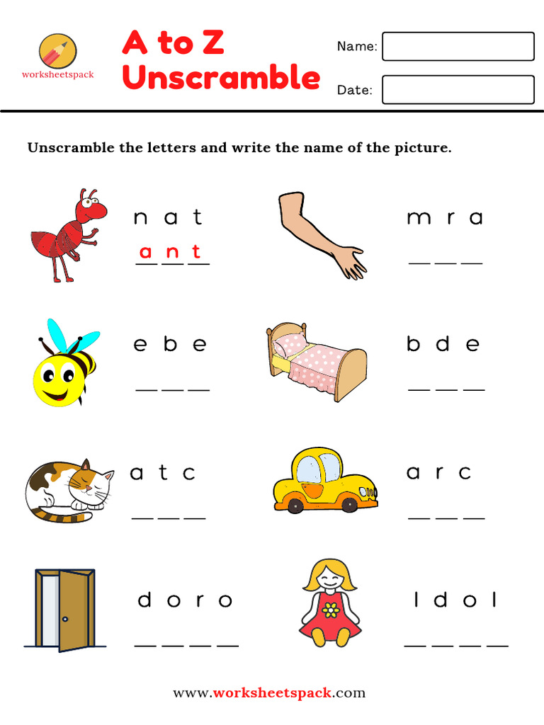 Unscramble The Letters Worksheets | PDF