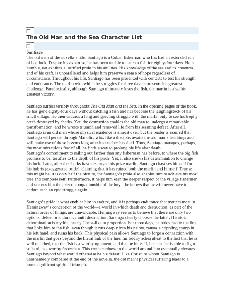 The Old Man and The Sea | PDF