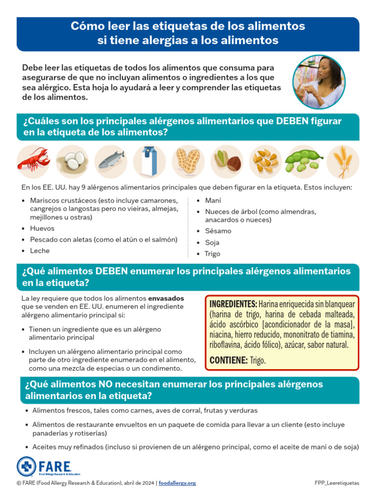 Cómo leer etiquetas de alimentos alérgicos | PDF | Alimentos | Alergia ...