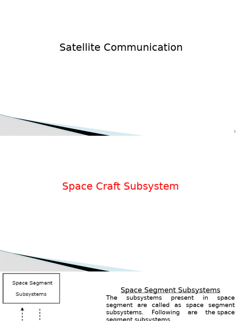 Space Craft Subsystem | PDF | Rotation | Satellite