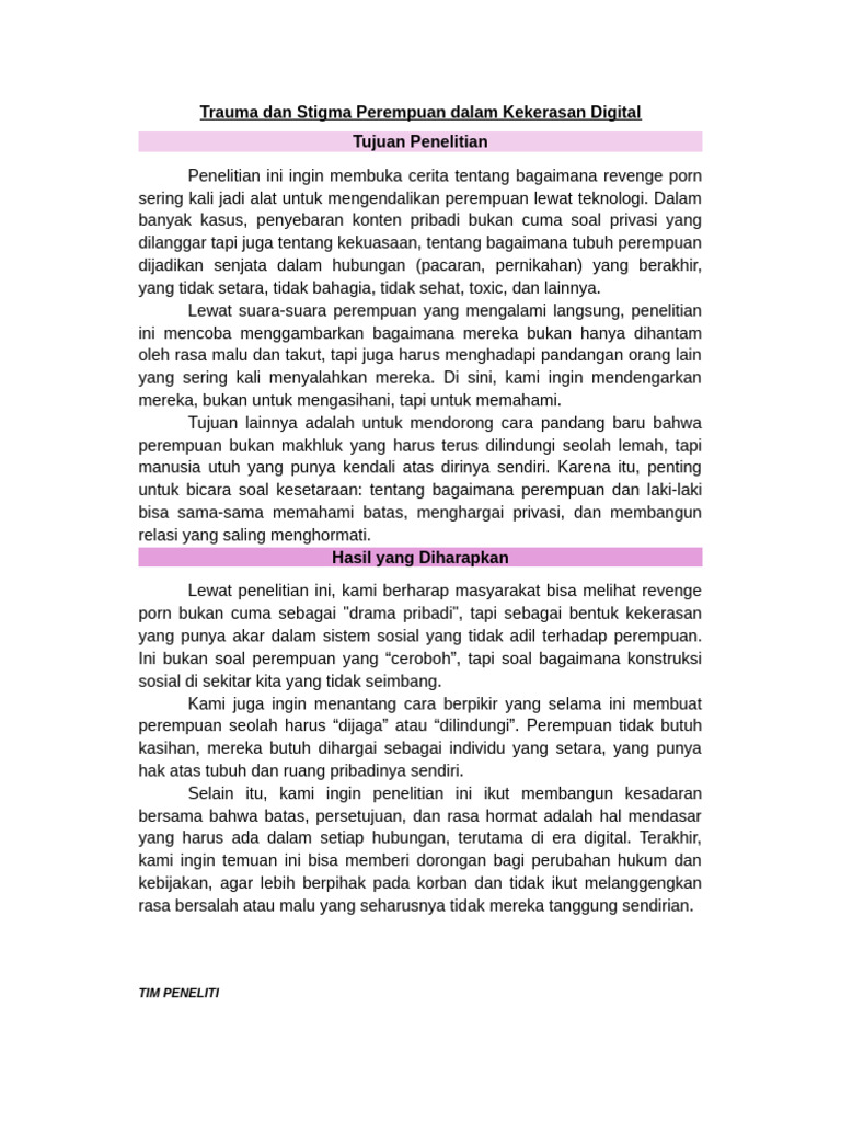 Gambaran Penelitian-Trauma Dan Stigma Perempuan Dalam Kekerasan Digital ...