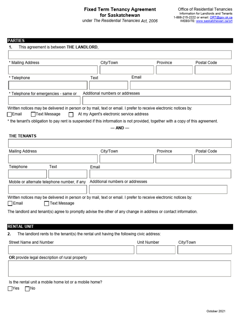 Fixed Term Tenancy Agreement Template | PDF | Leasehold Estate | Lease