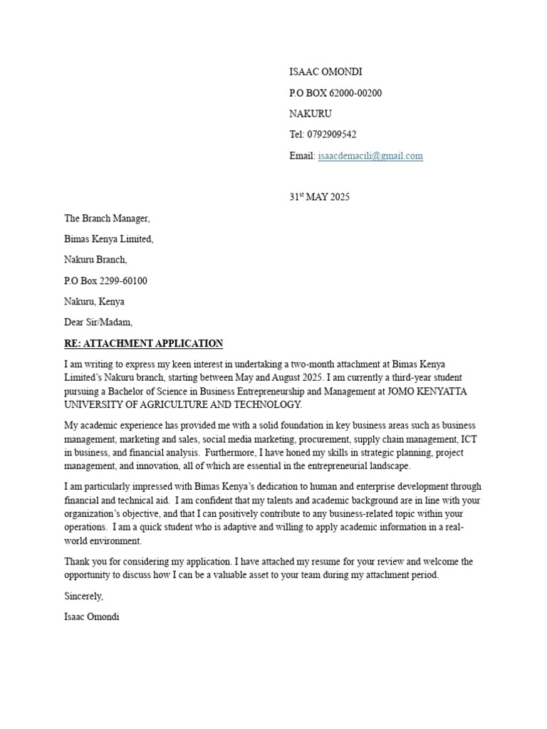 Application Letter | PDF