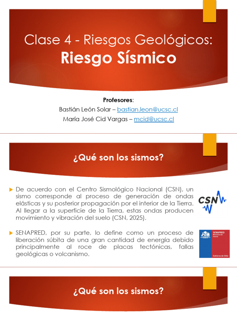 Clase 4 RG - Riesgo Sísmico | PDF | Temblores | Falla (geología)