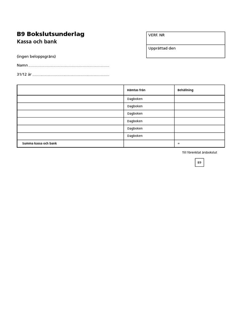 B9 Bokslutsunderlag | PDF