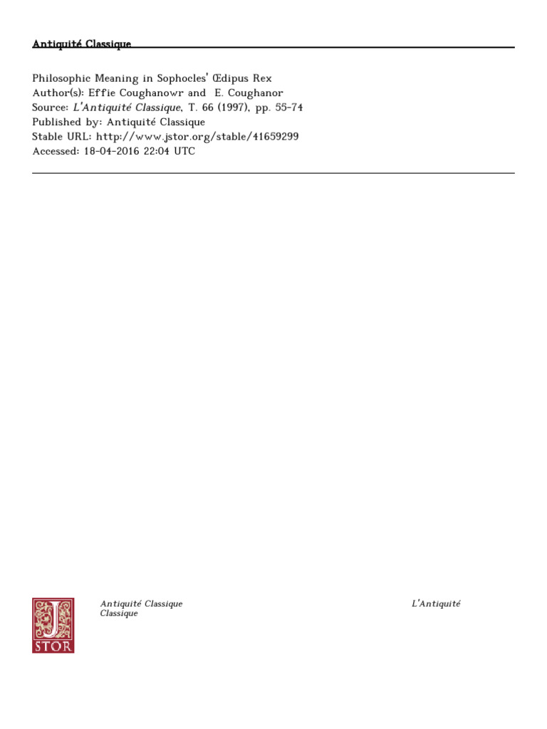 Anna Sharpee - Critical Essay - Coughanowr - Philosophic Meaning in ...