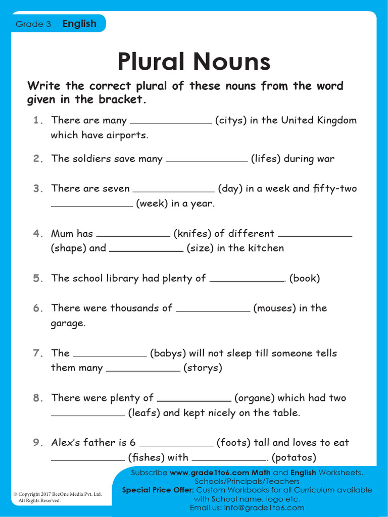 Writing Plural Nouns (1) | PDF