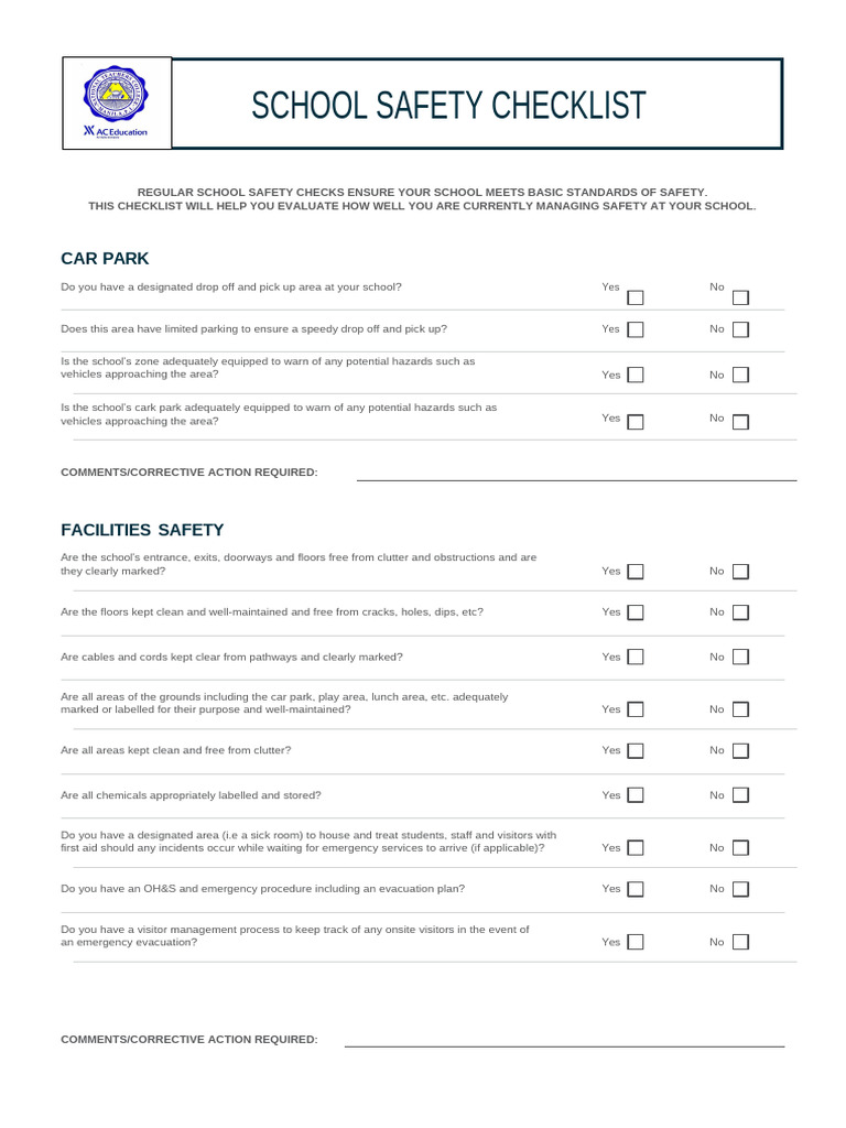 School Safety Checklist | PDF | Dangerous Goods | Emergency