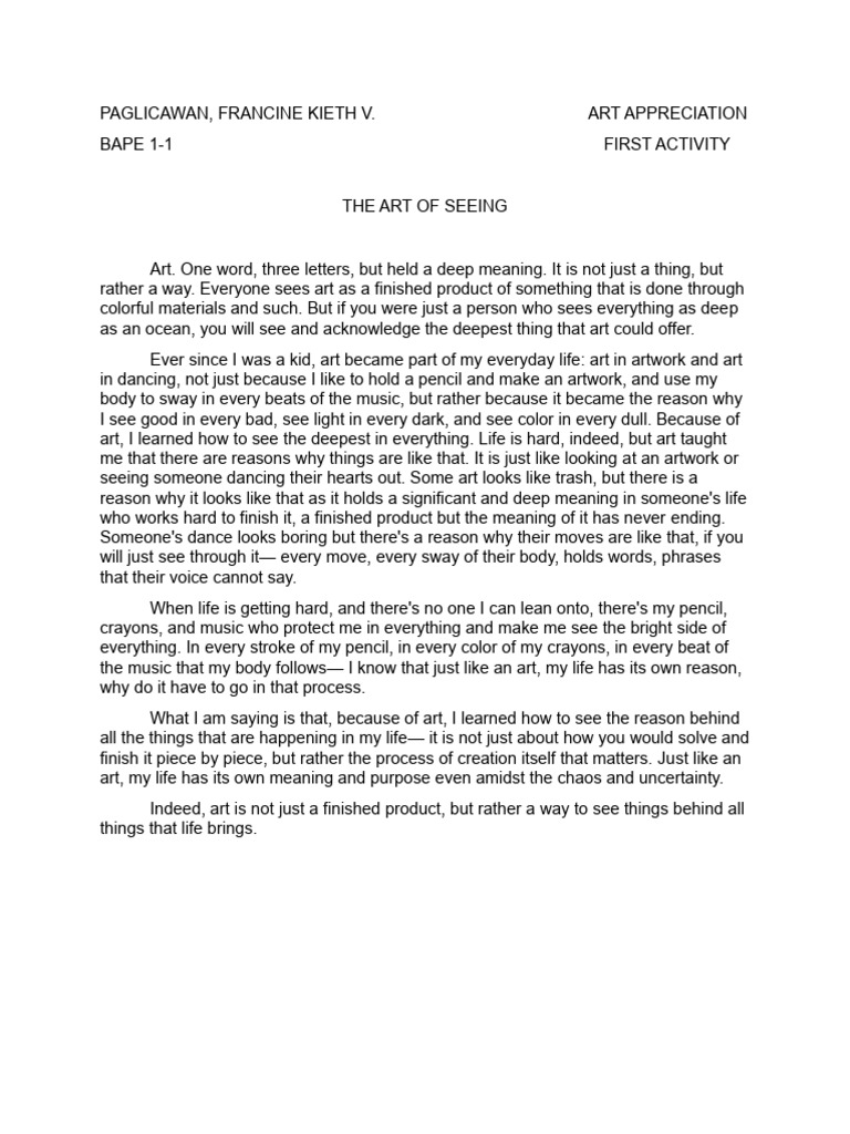 PAGLICAWAN - Francine Kieth - Act1 | PDF