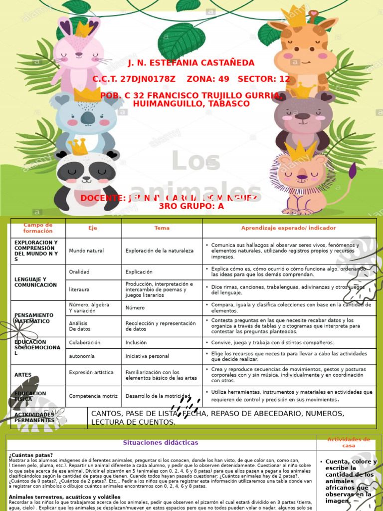 Plan de Los Animales | PDF | Habitat | Ciencias de la Tierra