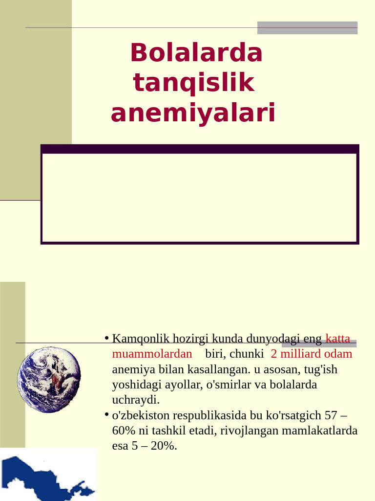 BKP Bolalarda Tanqislik Anemiyalari - PPT - 20250515 - 123354 - 0000 | PDF