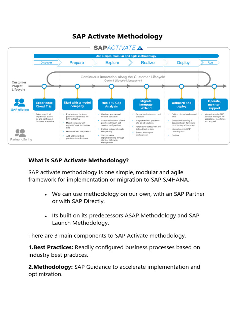 SAP Activate Methodology | PDF | Software Development Process | Systems ...