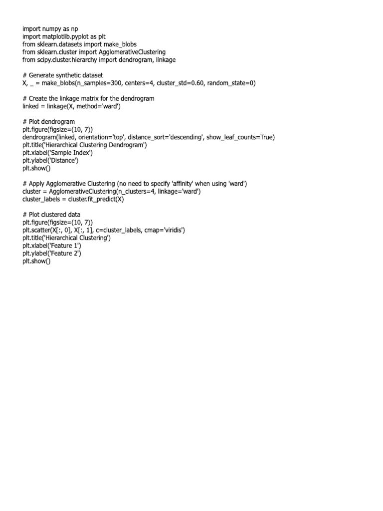 Hierarchical Clustering Algorithm | PDF