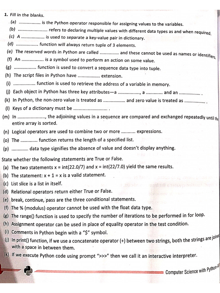 G 12 CH 1 Exercise | PDF
