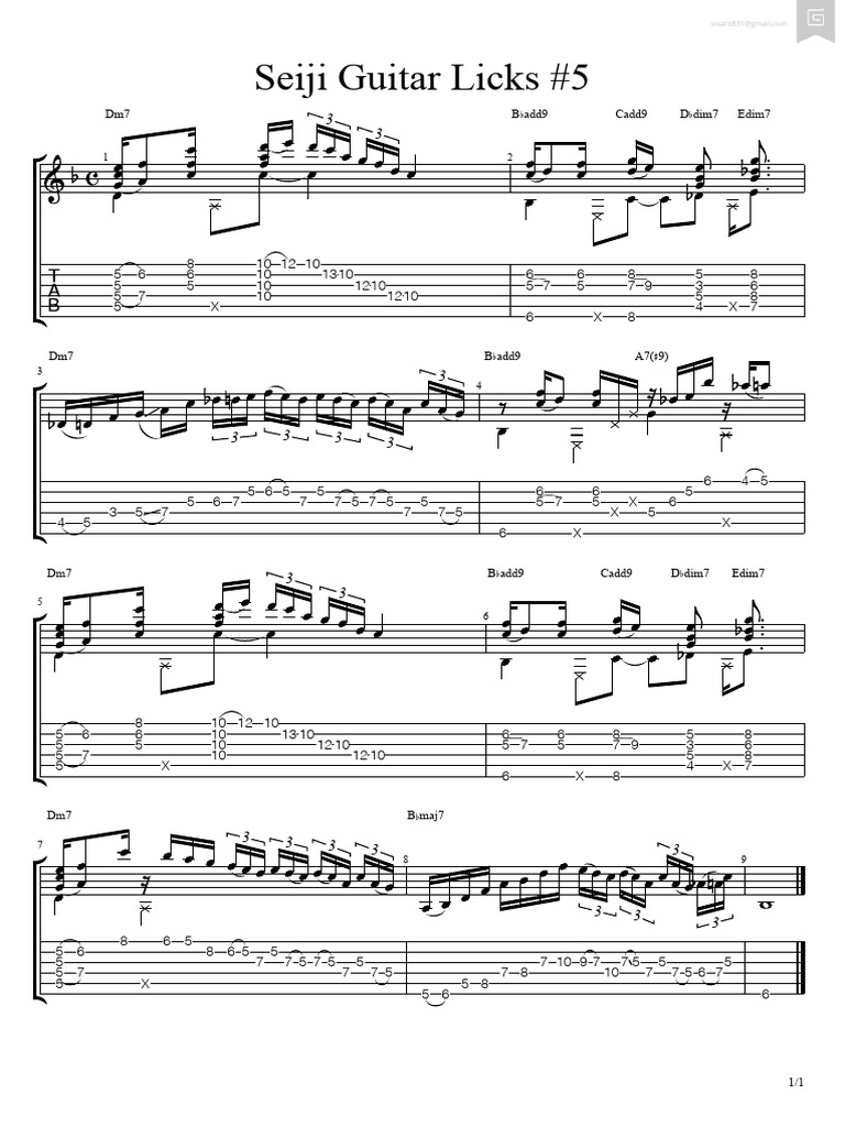 Seiji Guitar Licks #5 | PDF