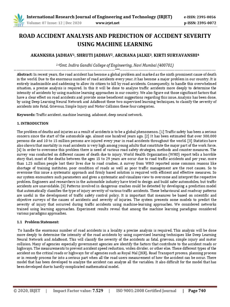 Road Accident Analysis and Prediction of | PDF | Deep Learning ...