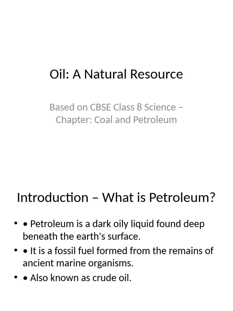 Oil CBSE Presentation Class8 | PDF