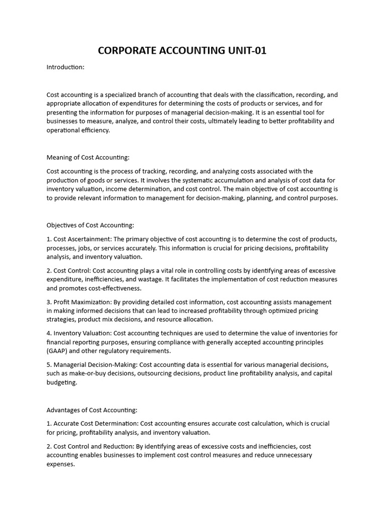 Understanding Cost Accounting Basics | PDF | Cost Accounting ...