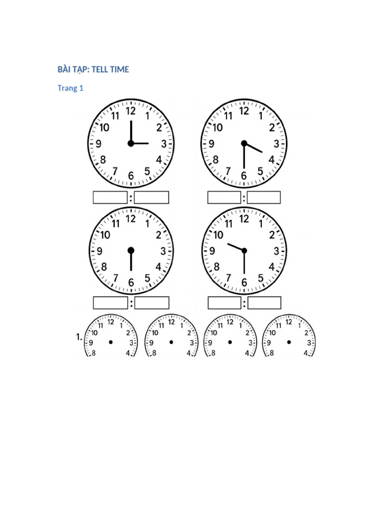 Bai Tap Tell Time | PDF