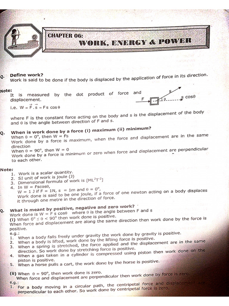 Work, Energy and Power | PDF
