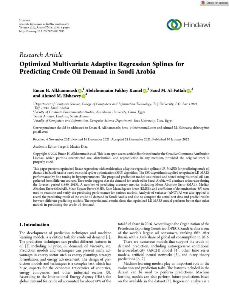 007-Discrete Dynamics in Nature and Society - 2022 - Alkhammash - Optimized Multivariate ...