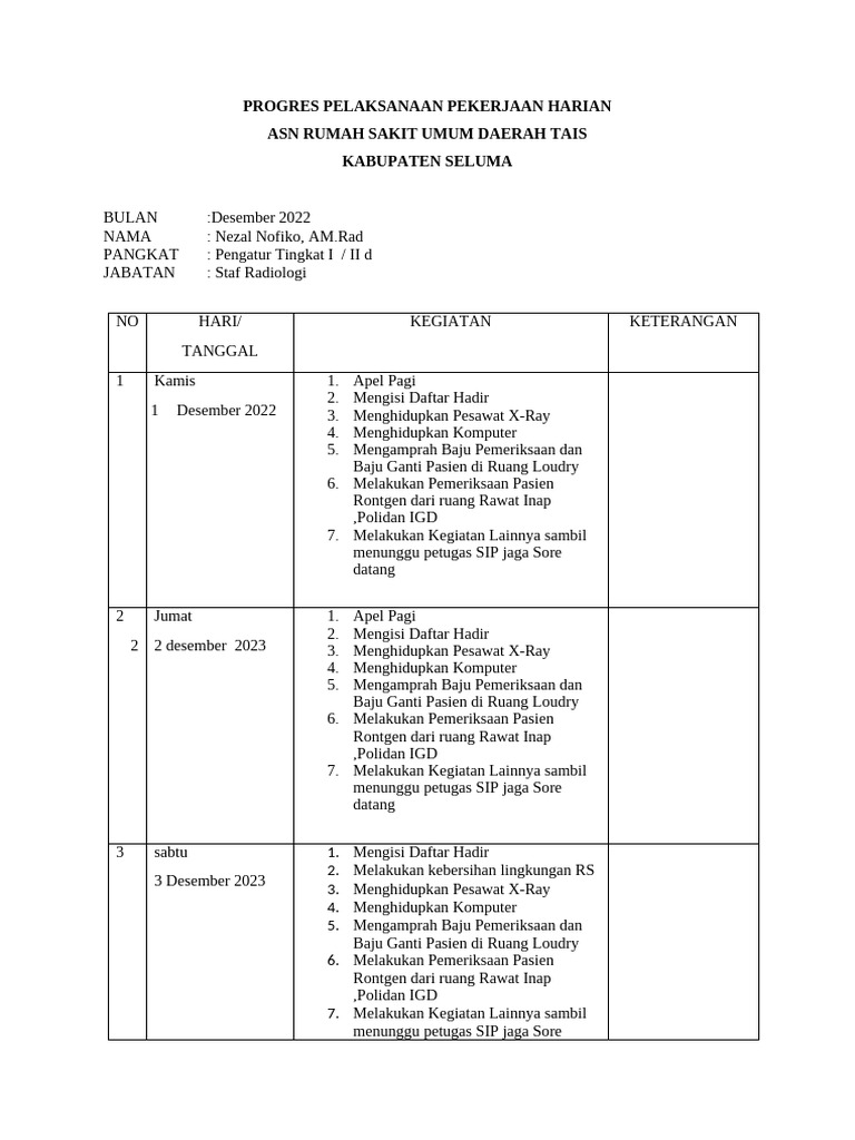 Progres Desember 2022 | PDF
