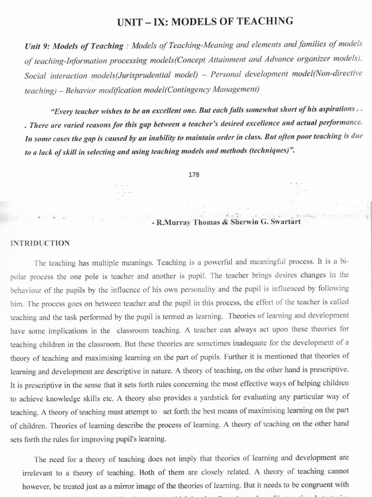 Different Types of Teaching Models | PDF