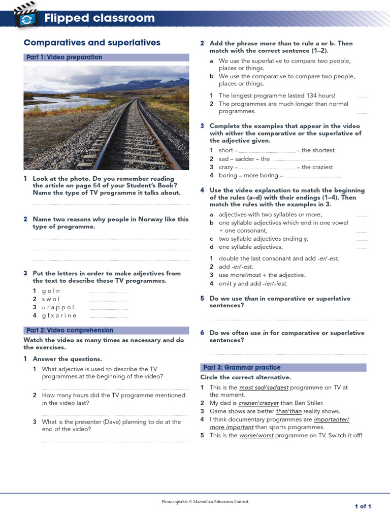 5 Flipped Classroom Video Worksheet | PDF | Adjective | Language Families