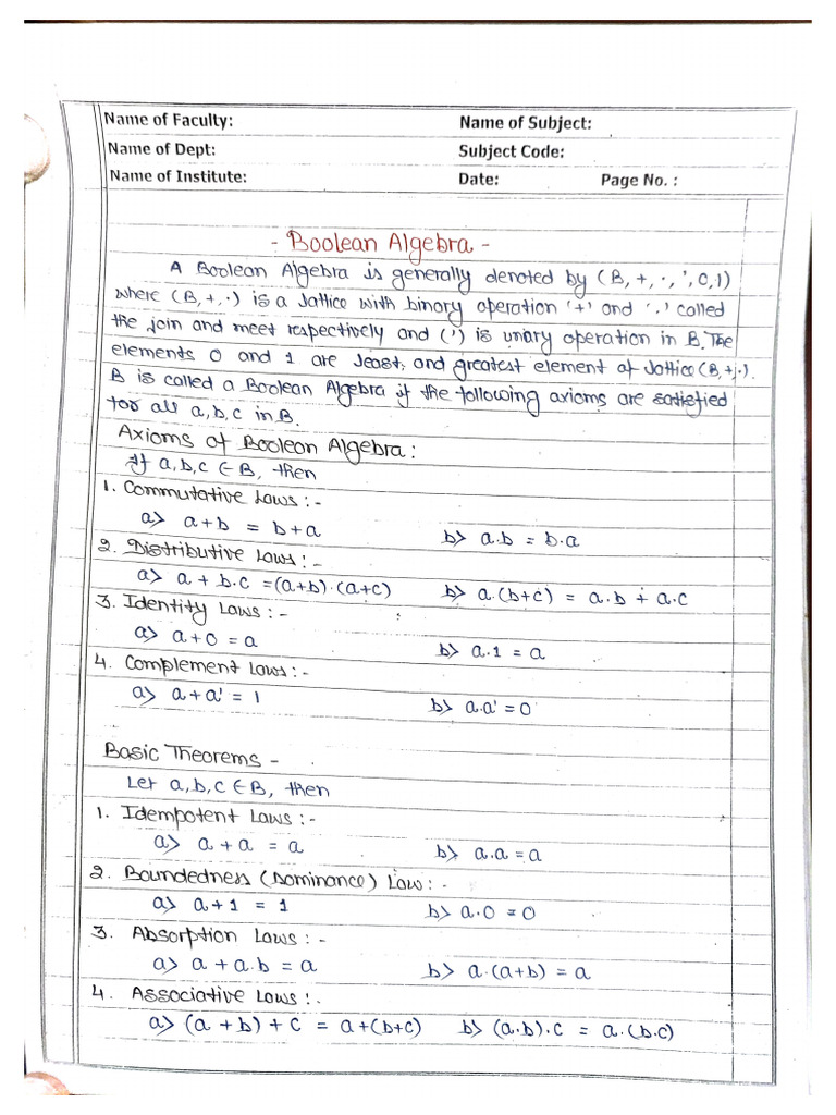 Boolean Algebra | PDF