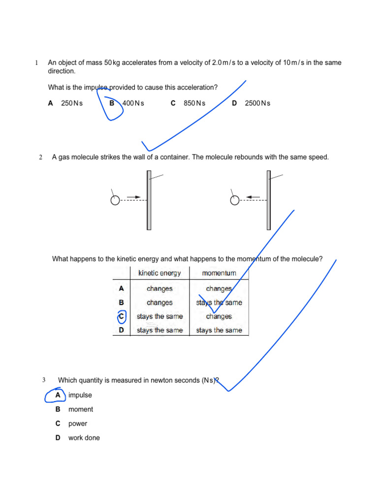 Momentum (Multiple Choice) QP | PDF