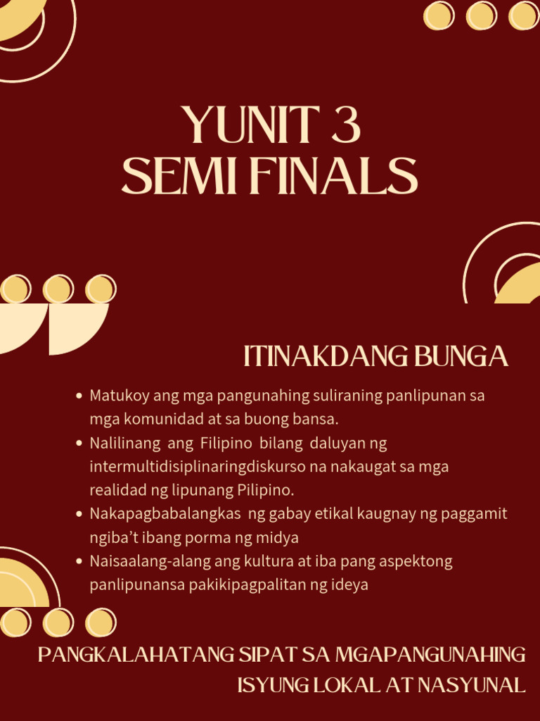 Yunit 3 Semi Finals | PDF