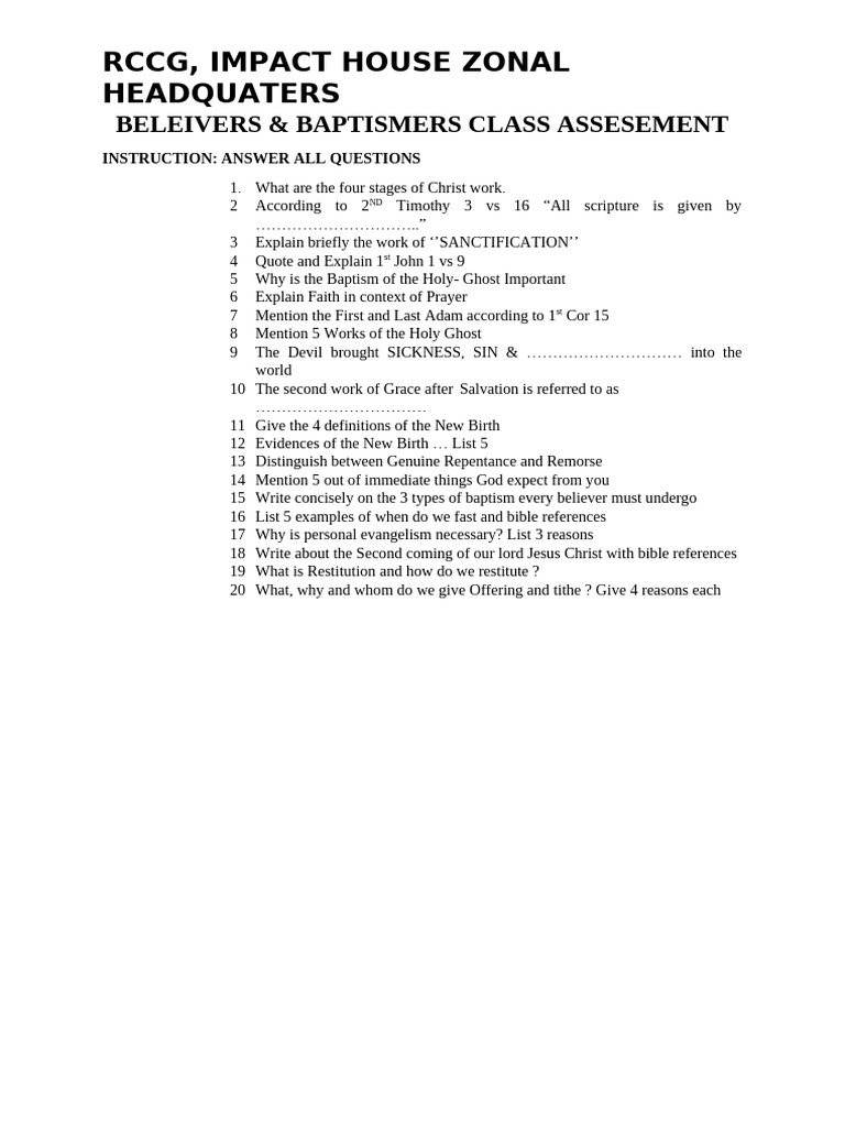 B & B Examination | PDF