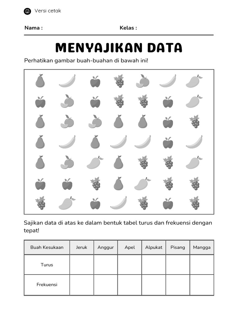 Penyajian Data Buah dalam Tabel Turus | PDF