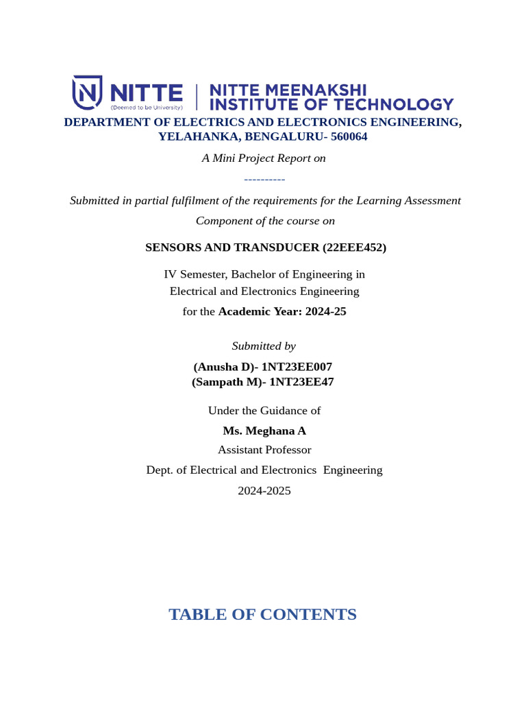 Mini Project Report Template | PDF | Arduino | Radar
