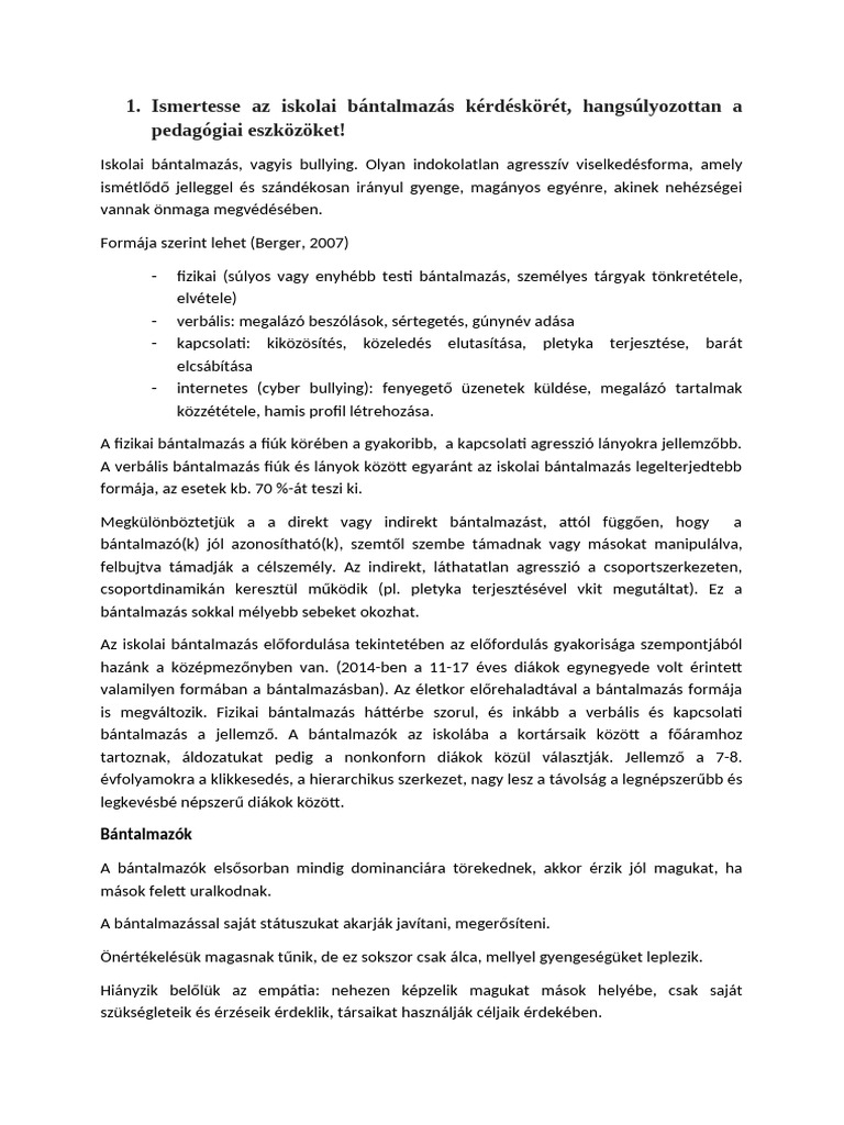 Elméet 3 Bullying | PDF