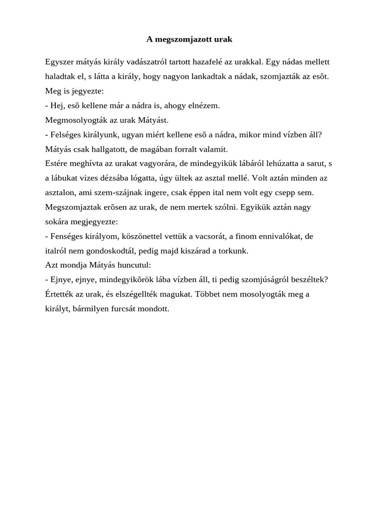 A Megszomjazott Urak | PDF