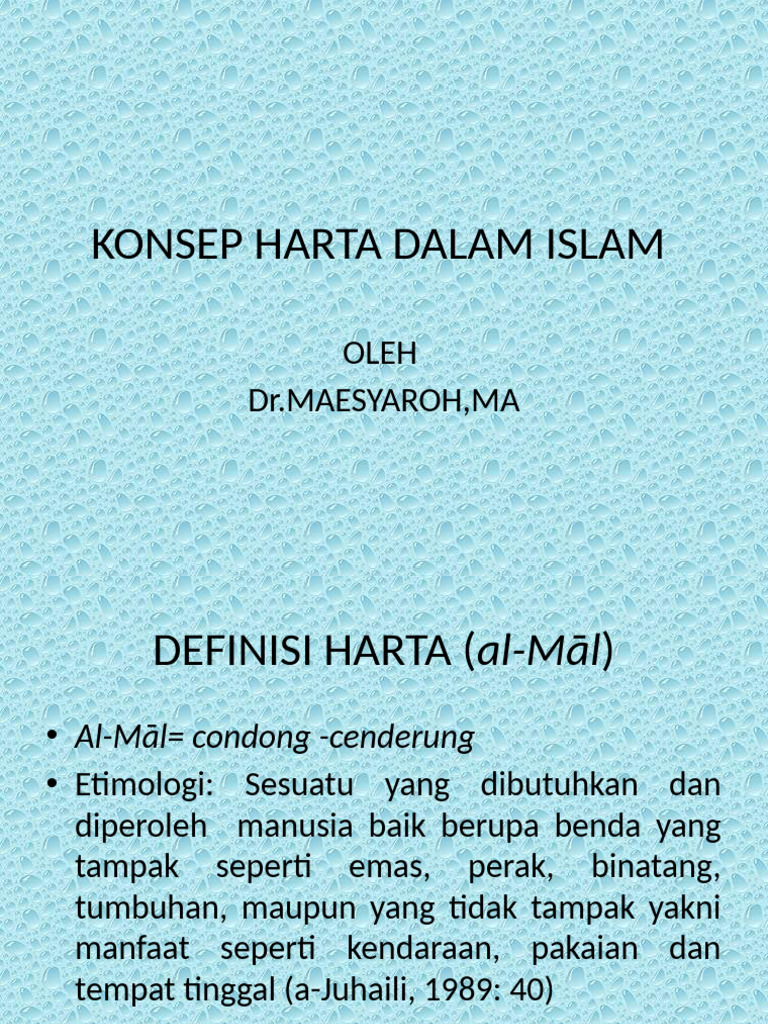 Macam-Macam Harta dalam Islam | PDF