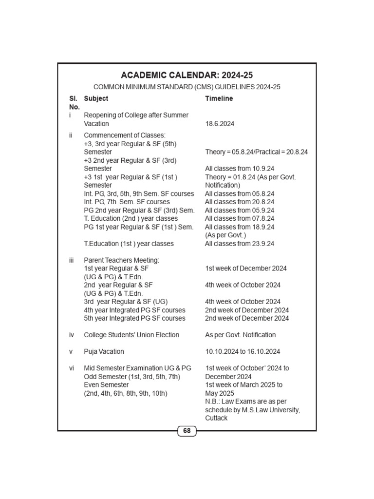 Academic Calendar 2024-25 Overview | PDF | Academic Term | Educational ...