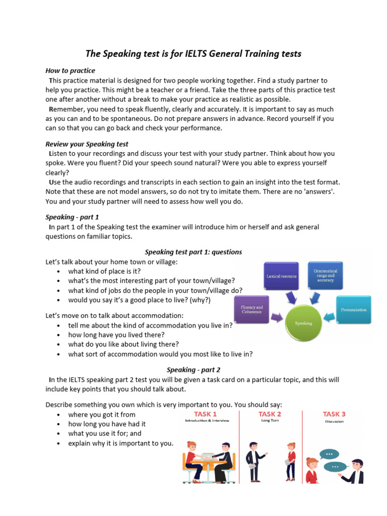 IELTS General Training Speaking Guide | PDF | Pet | Question