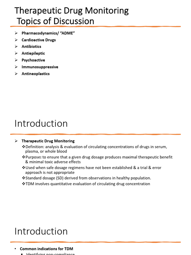 CHLO 20 Therapeutic Drug Monitoring 2022 | PDF | Pharmacokinetics | Medicine