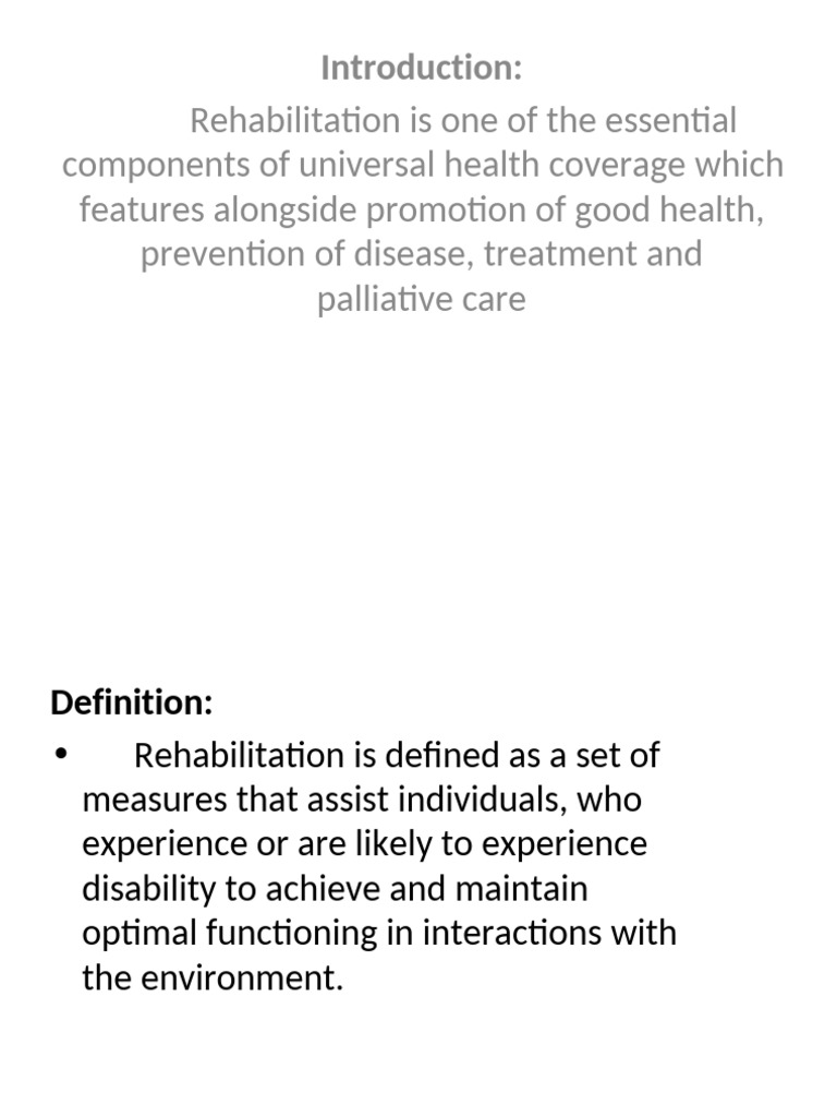 Rehabilitation Measures for Disabilities | PDF | Physical Therapy ...