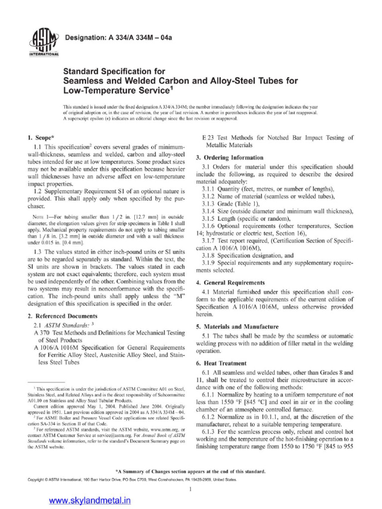 ASTM A 334 A 334M - 04a | PDF
