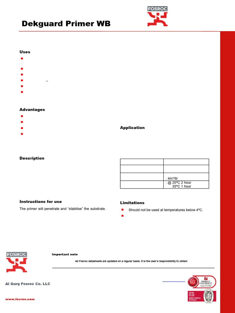 Dekguard Primer WB UAE | PDF | Water | United Arab Emirates