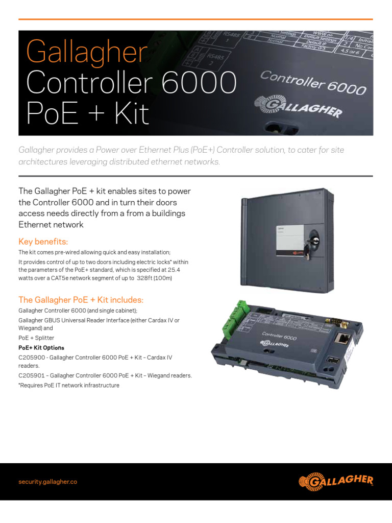 Gallagher Controller 6000 Poe Kit Safecom | PDF | Access Control ...