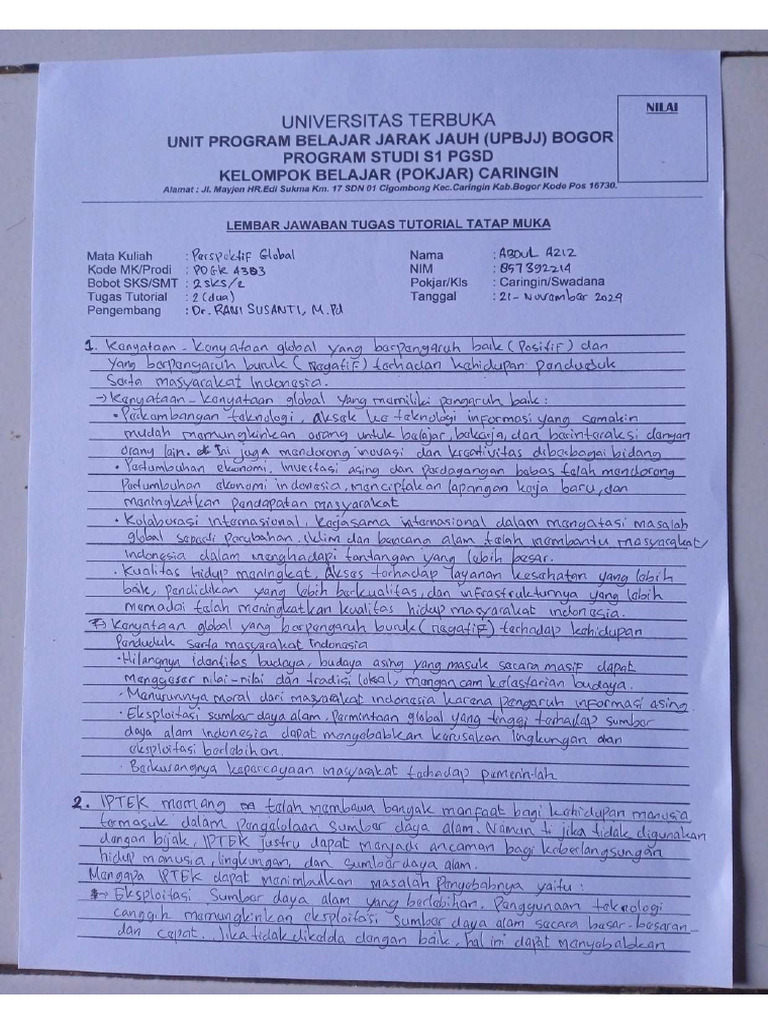 Ttm 2 Perspektif Global | PDF