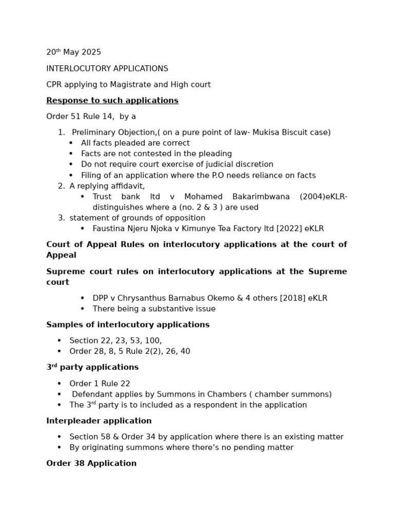 Interlocutory Applications (Civil) | PDF | Lawsuit | Interlocutory Appeal