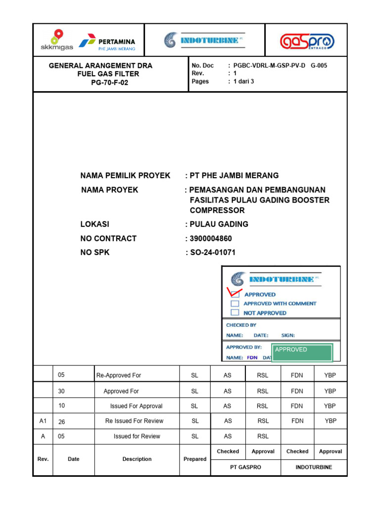 PGBC-VDRL-M-GSP-PV-DWG-005 - Rev.1 - AFC - GA Fuel Gas Filter PG-70-F ...